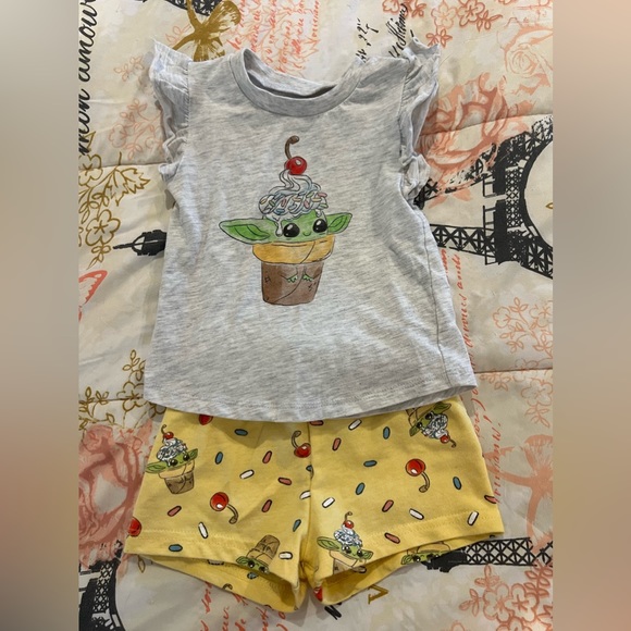 Disney | Matching Sets | Toddler Girls Baby Yoda Grogu Ice Cream Outfit ...
